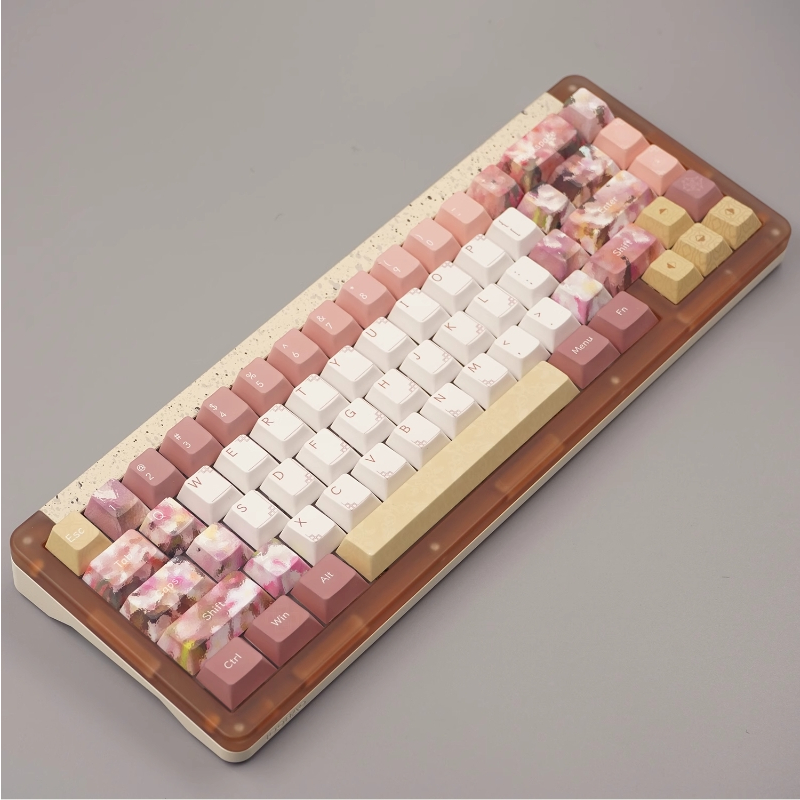 131keys Canvas Keycaps Cherry Profile PBT Blue Keycaps for 60 65 75 87 ...