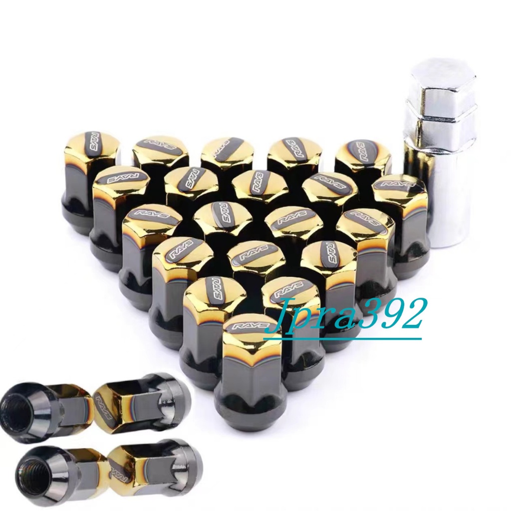 RAYS Titanium Black Lug Nut M12X1.5/1.25 32mm Extended Universal Racing ...