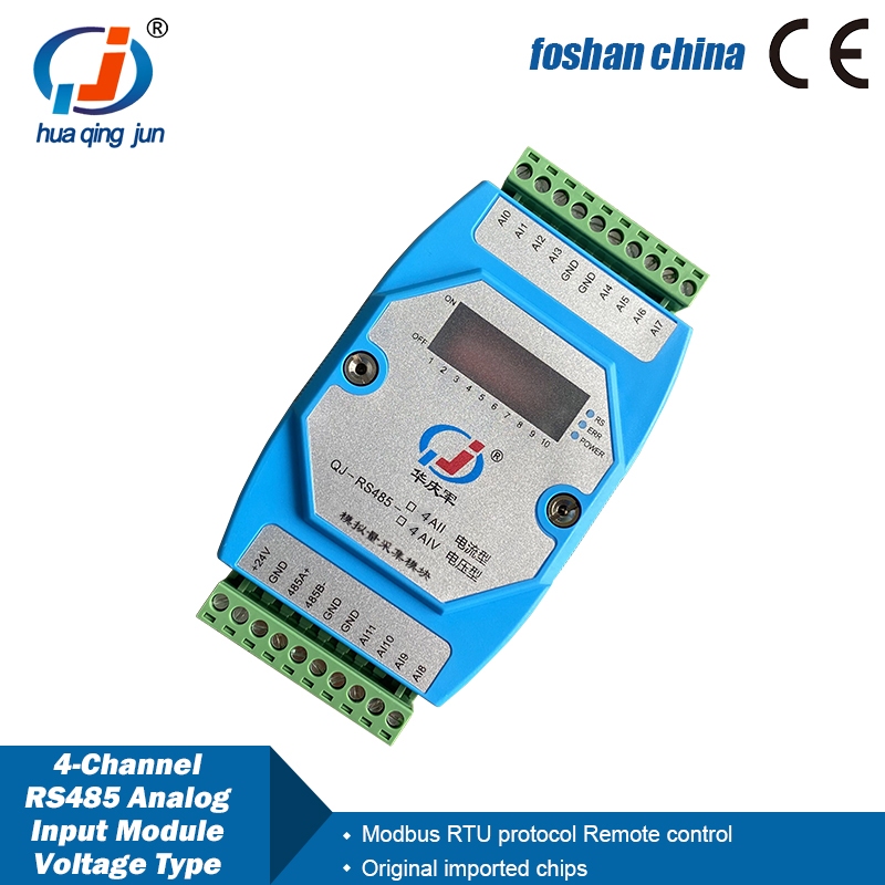 Huaqingjun 4 /8/12 Channel RS485 Analog Input Module Current or Voltage ...