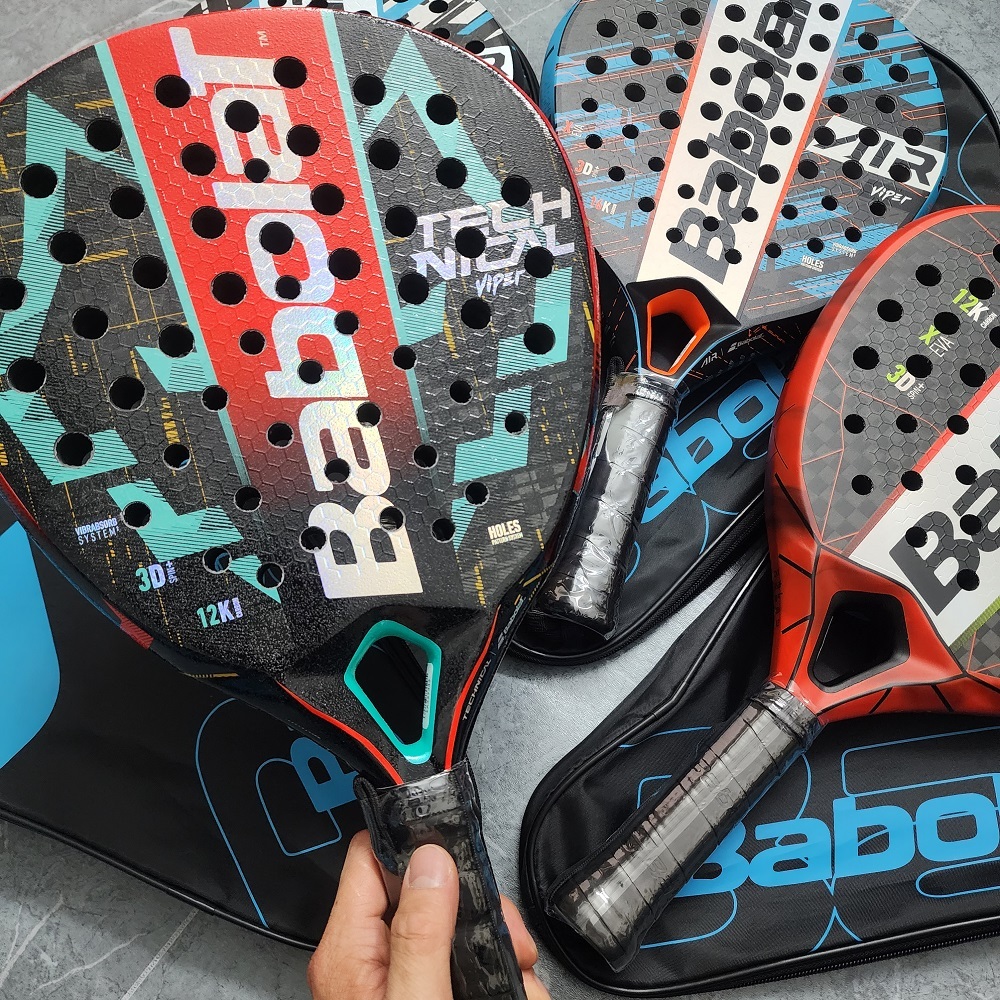 Padel Racket 12K 18K 24K Carbon Fiber Surface with EVA Memory Flex Foam ...
