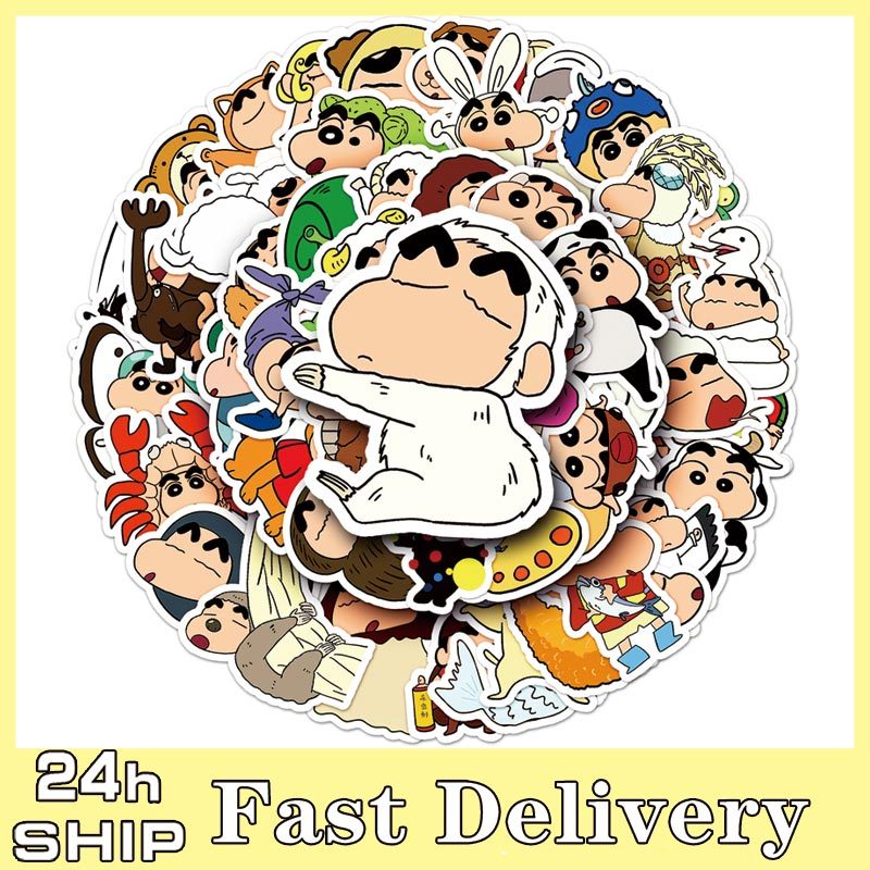 50PCS Funny Cosplay Crayon Shin-chan Stickers DIY Fashion Waterproof ...