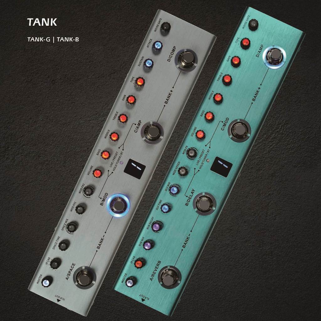 Tank-G Tank-B YUIMER Guitar Multi-Effects Pedal 36 Presets,9 Preamp ...