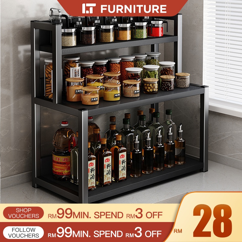 Kitchen Organizer Rack Kitchen Seasoning Rack Spice Rack Rak Rempah ...