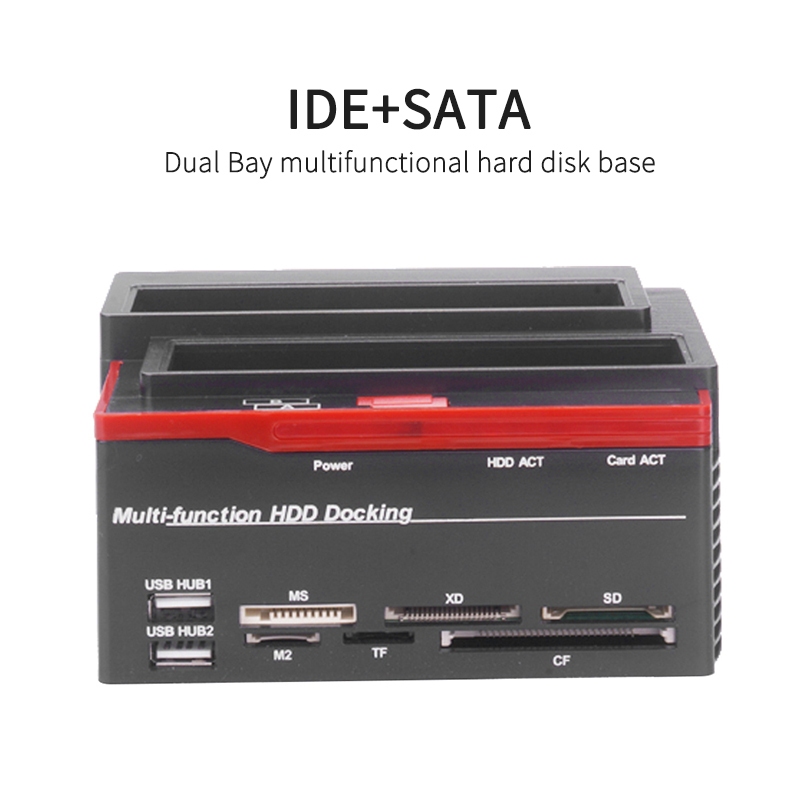 2.5/3.5" SATA IDE HDD Docking Station Clone HDD Enclosure USB 2 Ports ...