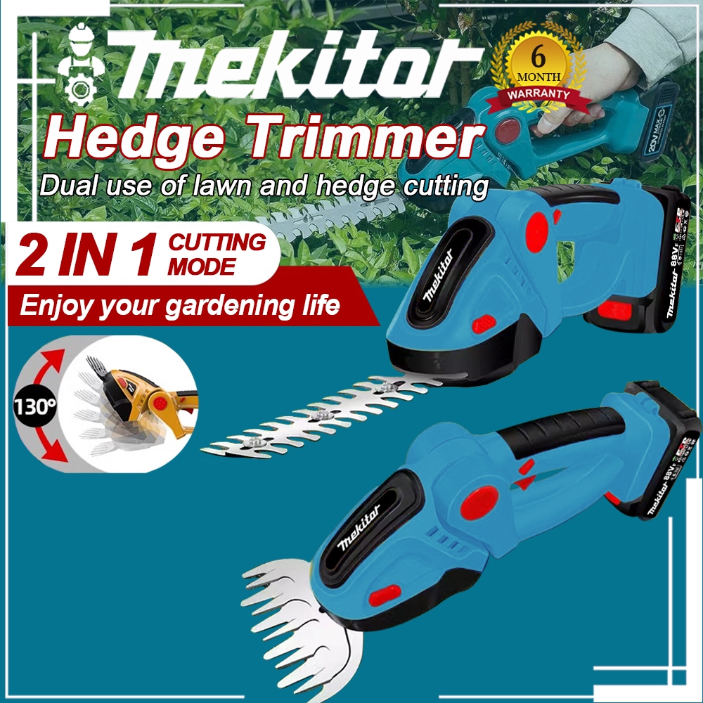 Mekiitor cordless hedge trimmer 2 in 1 mesin trim pokok bunga tree ...