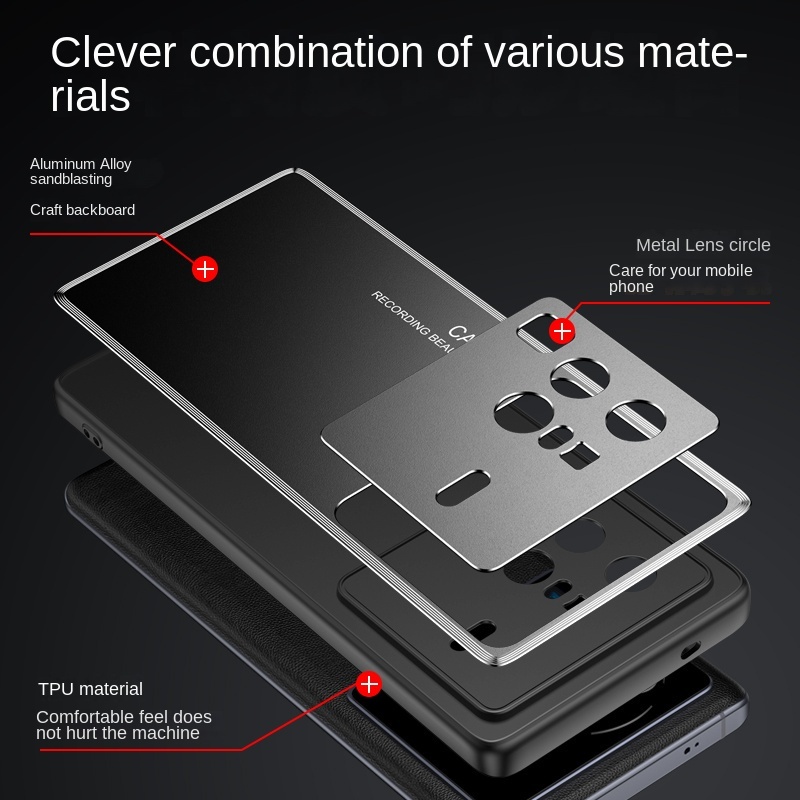 Aluminum Alloy Sandblasted Back Plate Case For VIVO X100 X100S x90 plus ...