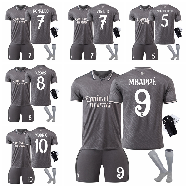 2024-25 Season Real Madrid Home Football Adult Kids Jersey Kit ...