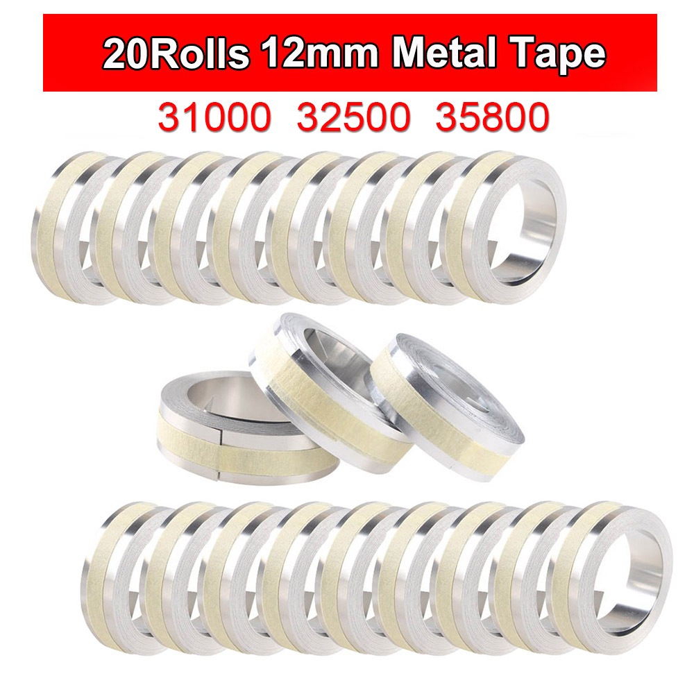 20 Rolls 12mm Metal Embossing Tape 32500 35800 31000 Stainless Steel ...