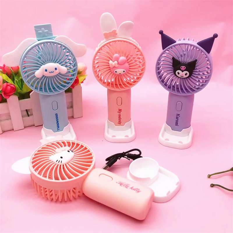 Sanrio Hello Kitty My Melody Anime Kawaii Sweet Mini Fan Cute Cartoon ...