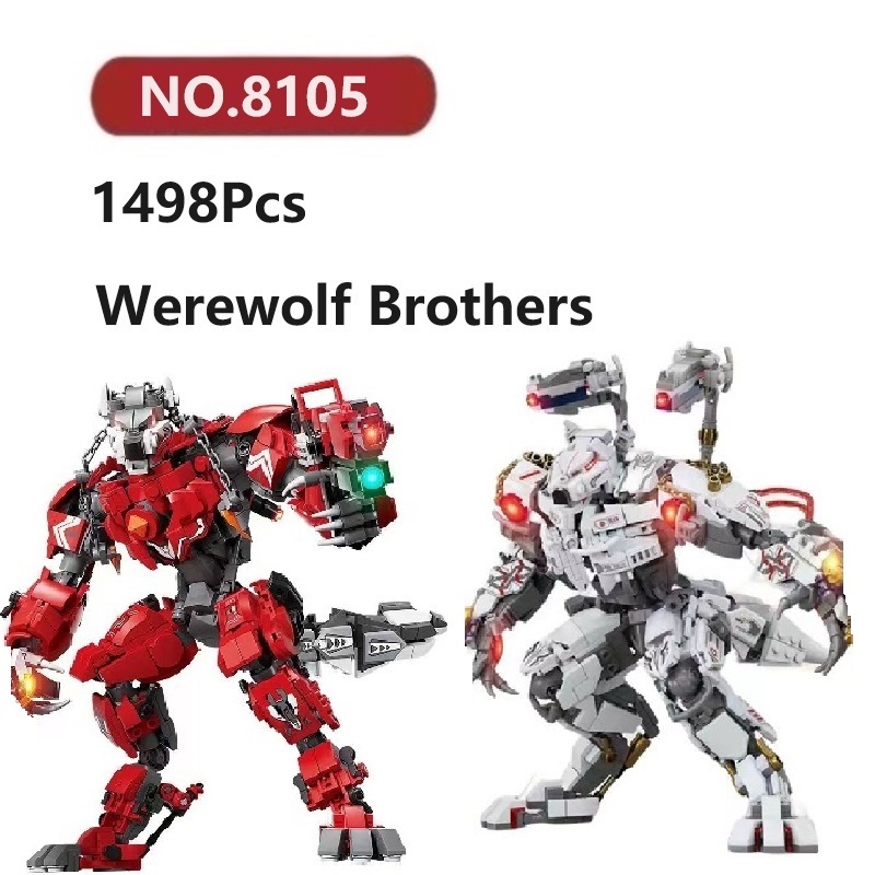 Werewolf Brothers Mecha Building Blocks 1498 Pcs KAZI Mecha Bricks Toy ...