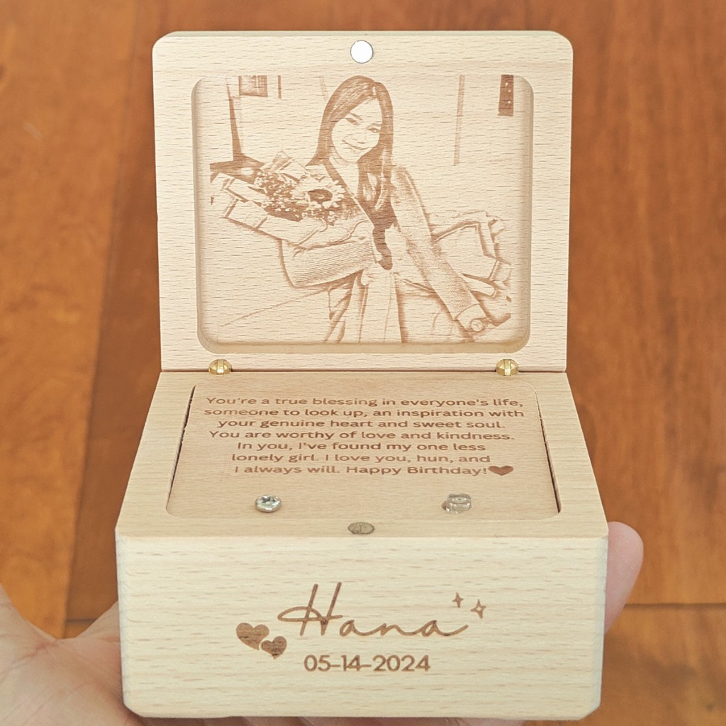 Angelagifts wooden Customize song music box To my one less lonely soul ...