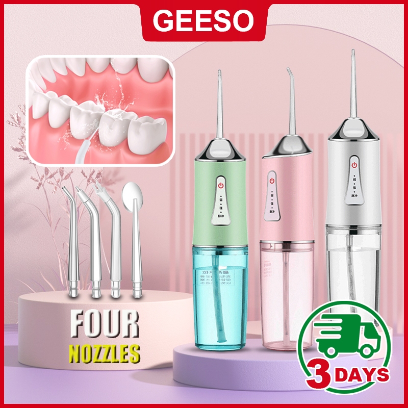 GEESO Electric Water Flosser With 4 Nozzles Dental Floss Teeth ...