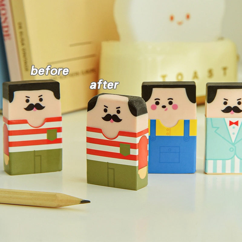 Creative Old Man Series Erasers Kawaii Rubber Pencil Eraser for School ...
