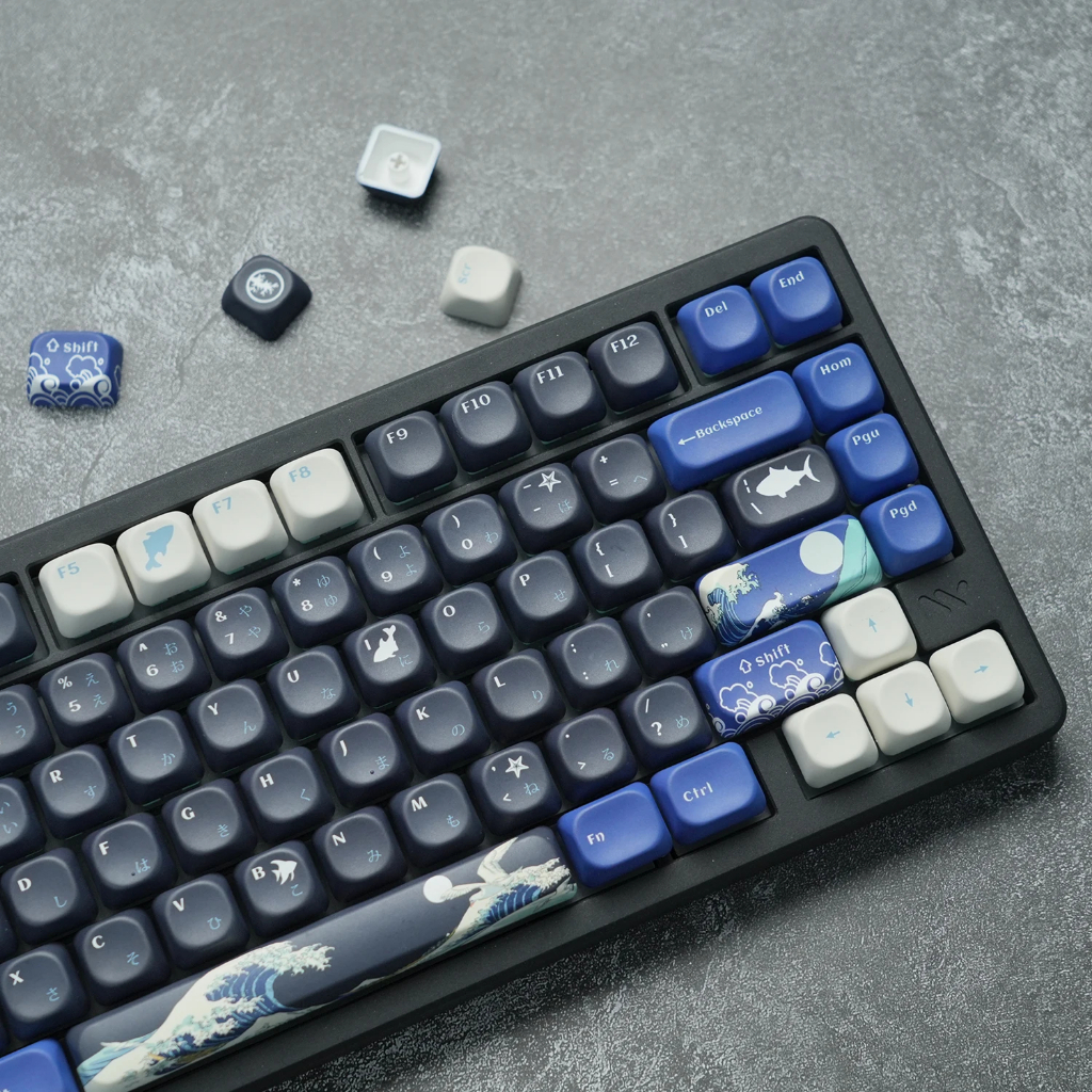 WOMIER 134 Keys MOA Profile Walnut Wood Theme PBT Keycaps Custom Dye ...