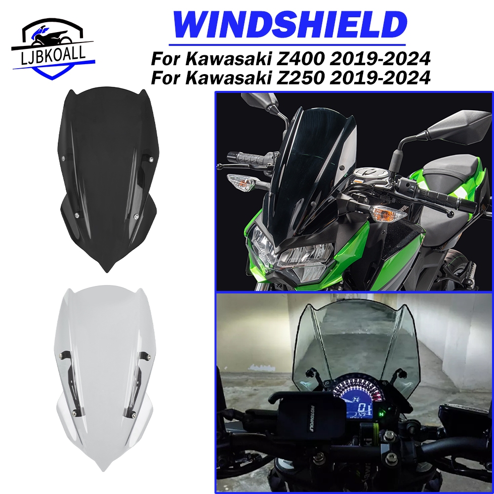 LJBKOALL Motorcycle Sports Windshield Windscreen Deflector Visor Viser ...