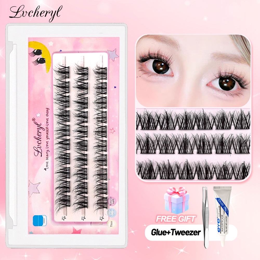 Lvcheryl 5D False Eyelashes Messy Lazy Eyelash Extensions Natural ...