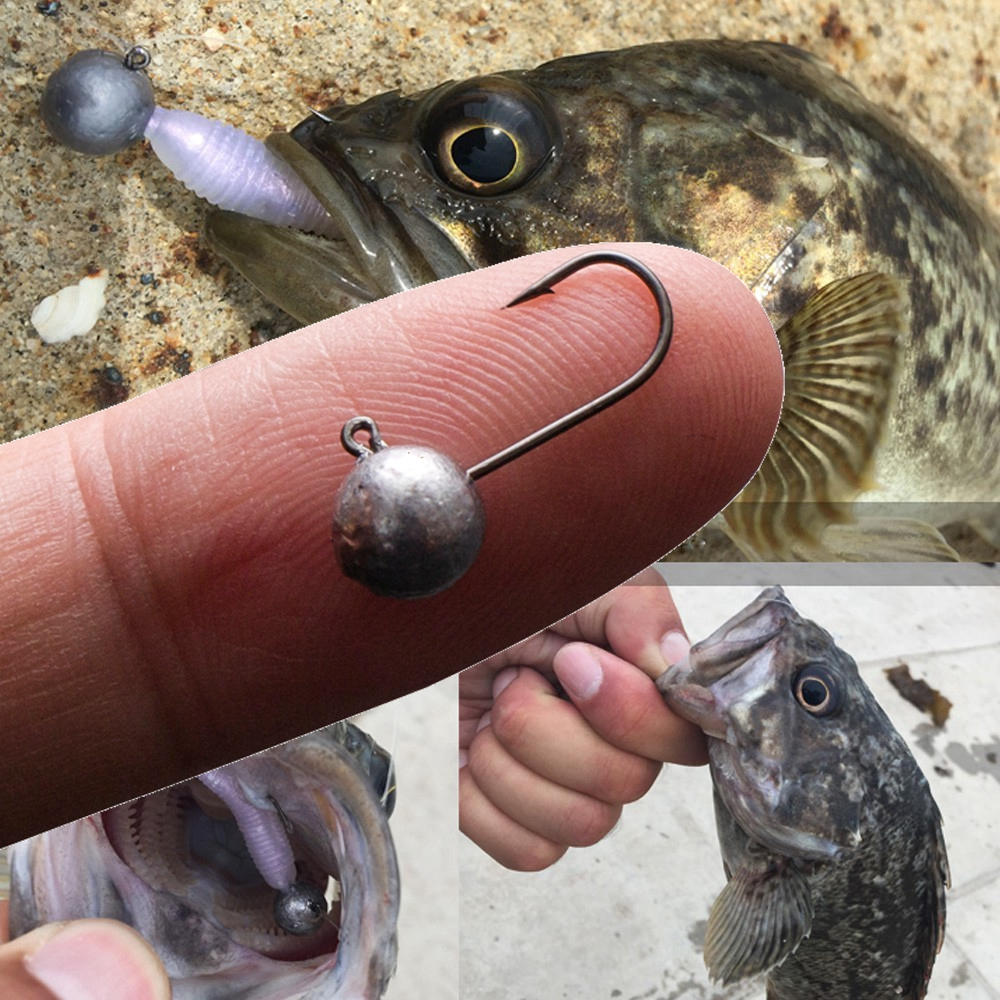 10pcs/pkt fishing Hook Jig Head Hook UL Rockfish Hook 1g 1.5g 2g 3g 5g ...