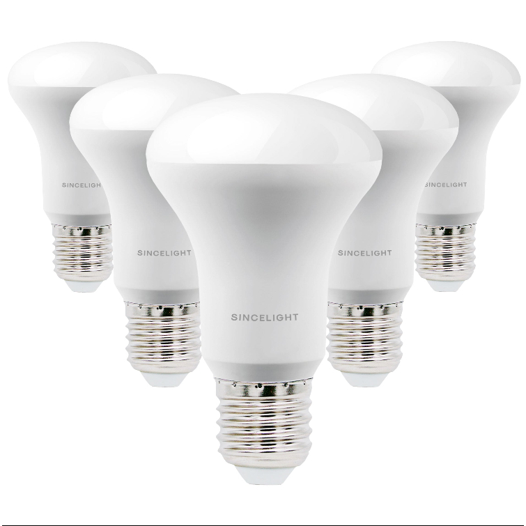 SICELIGHT E27 LED Downlights Bulb with 7W,2700K,6000K(R63/Non-Dimmable ...