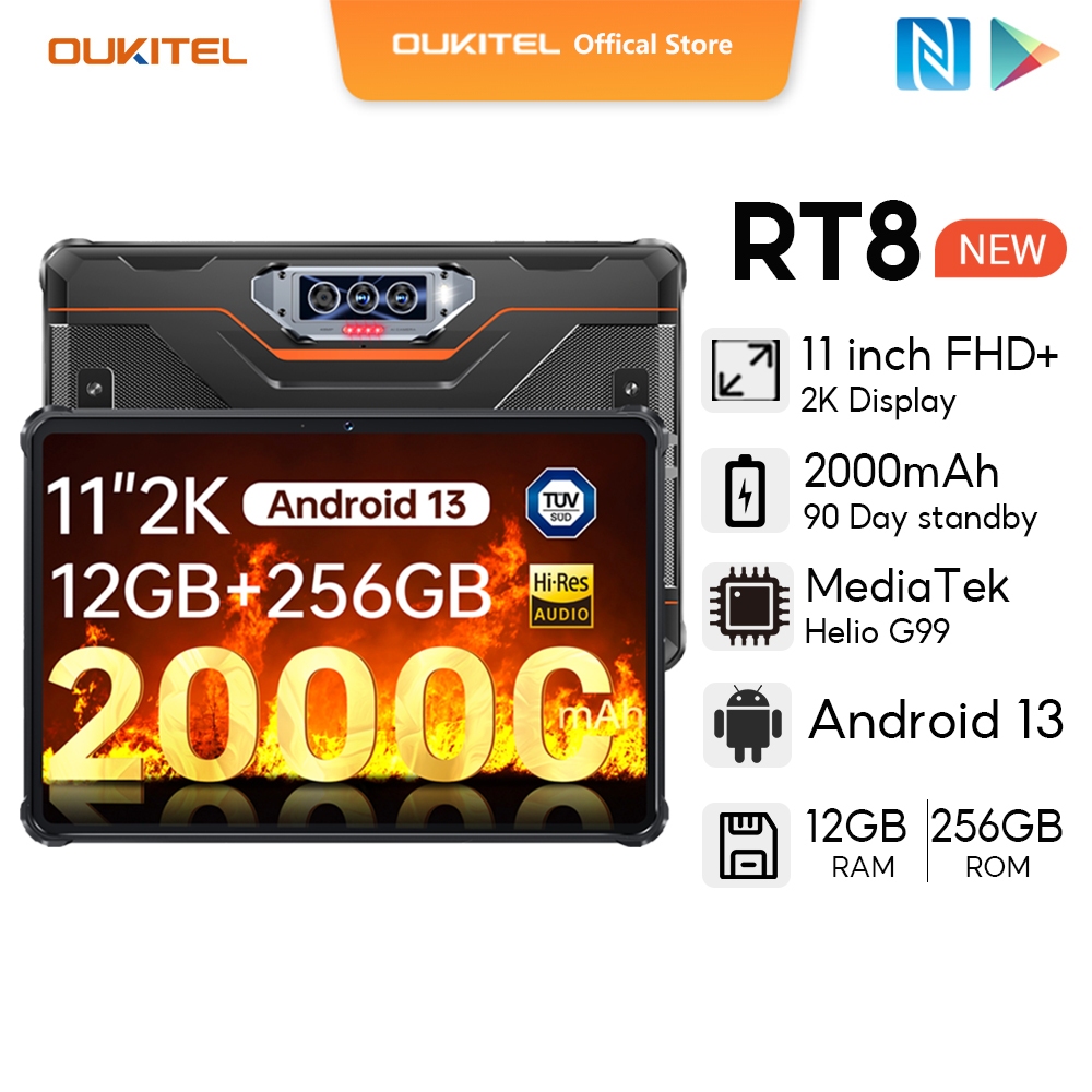 [LOCAL STOCK] OUKITEL RT8 11” 2K Tablet 12GB+256GB 20000mAh Battery MTK G99 48MP+48MP+5MP IP68 ...