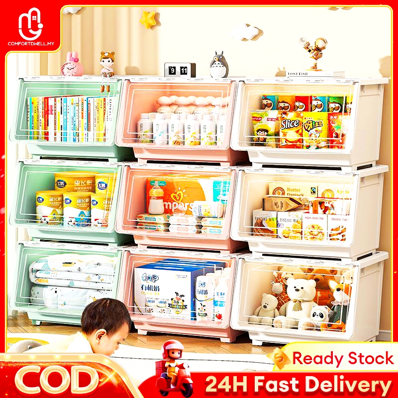 IKEA Stackable Storage Box With Wheels Front Openning Plastic Container ...