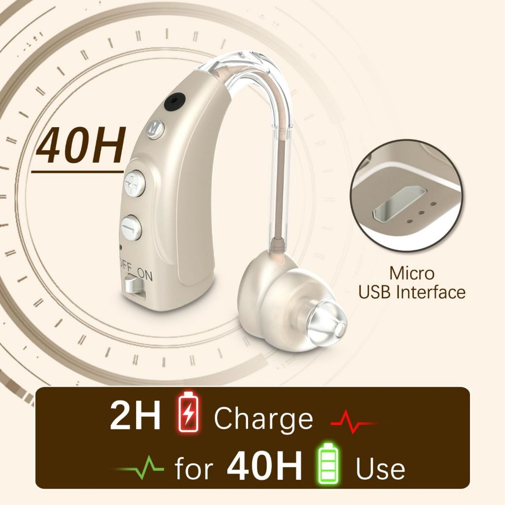 Digital Rechargeable 1710 Hearing Aids Intelligent Amplifier Audiphone ...