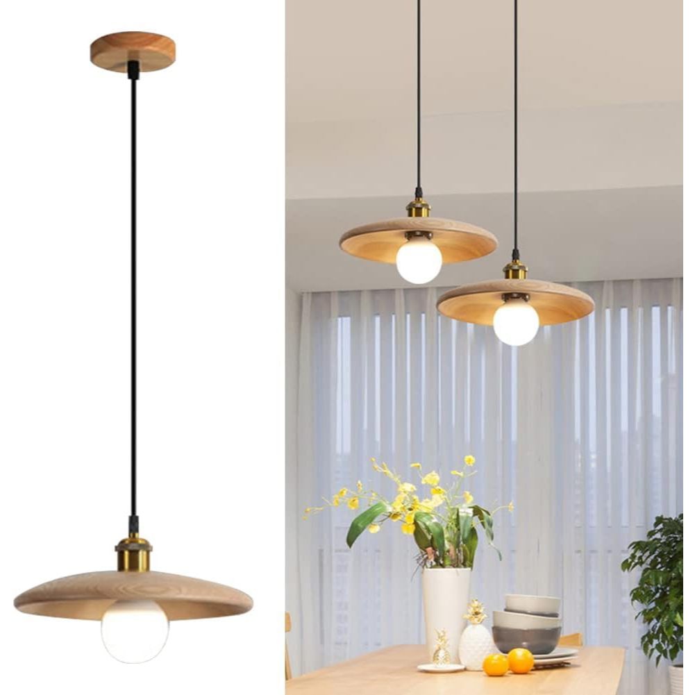 LAMPU GANTUNG LAMPU MAKAN MODERN PENDANT LIGHT WOODEN RUSTIC CEILING ...