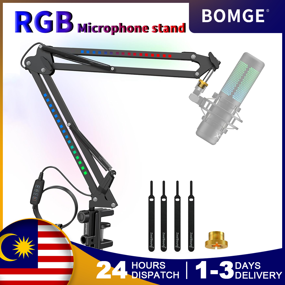 RGB Microphone Arm Stand,Mic Arm with RGB Light for QuadCast/Blue Yeti ...