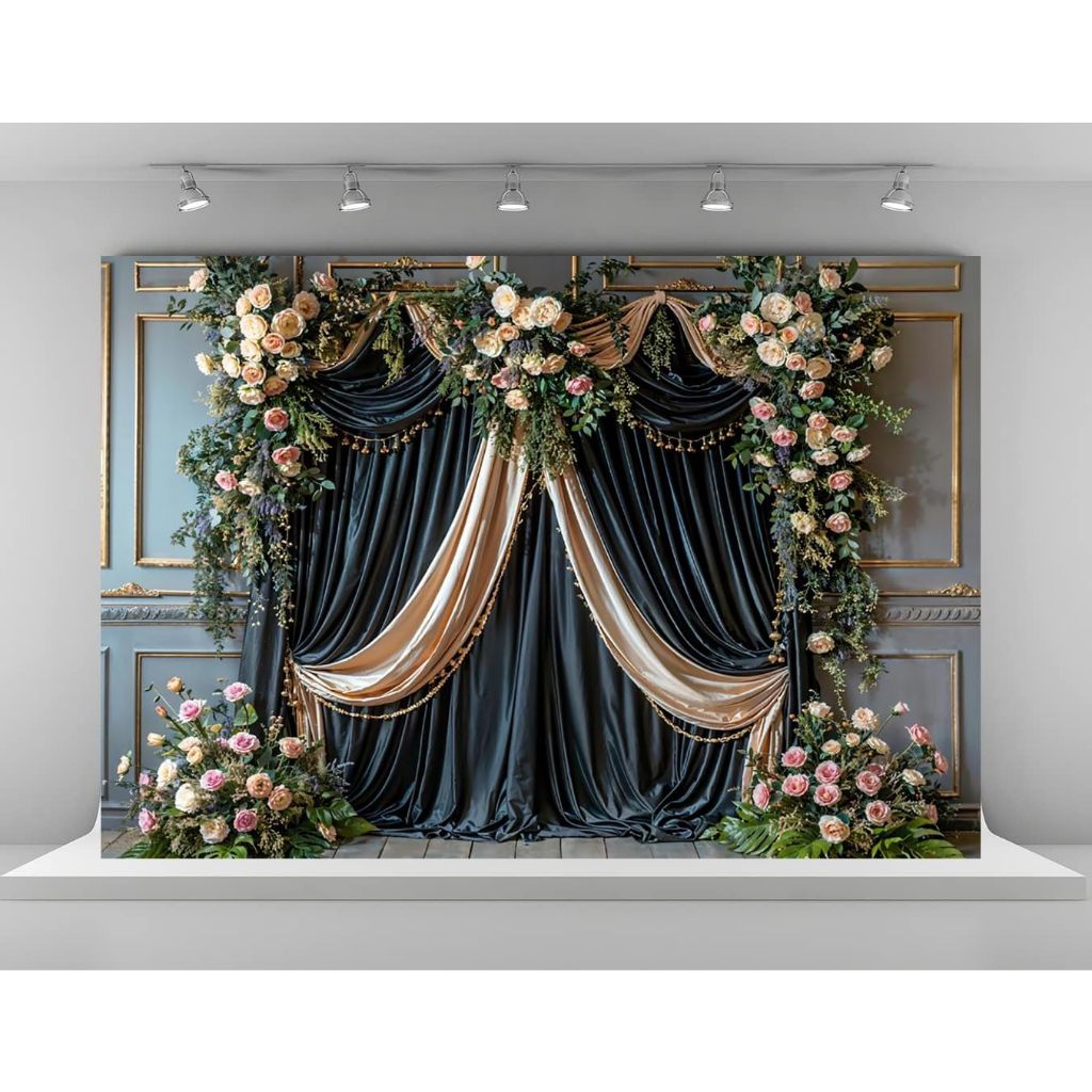 7x5ft Spring Pink Flowers Backdrops for Photography Curtain Decoration ...