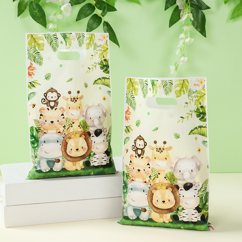 10/25/50pcs Cartoon Jungle Animal Handbags Gift Bags Cute Zoo Lion ...