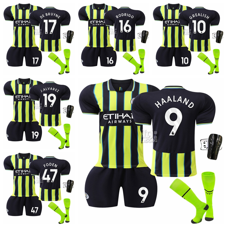 2024-25 Season Manchester City F.C. Away Football Adult Kids Jersey Kit ...