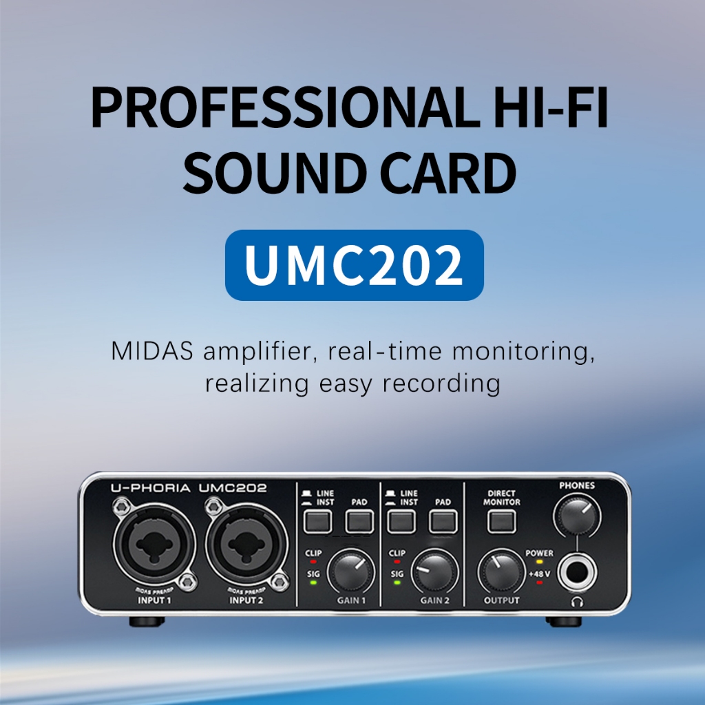 Audio Interface Depusheng UMC202 Professional Sound Card with ...
