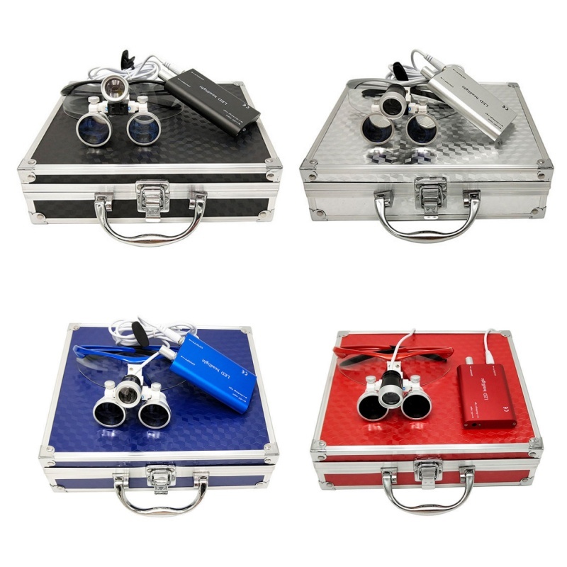 NEW Dental Magnifying Glasses and Surgical Head light Packed Aluminium ...