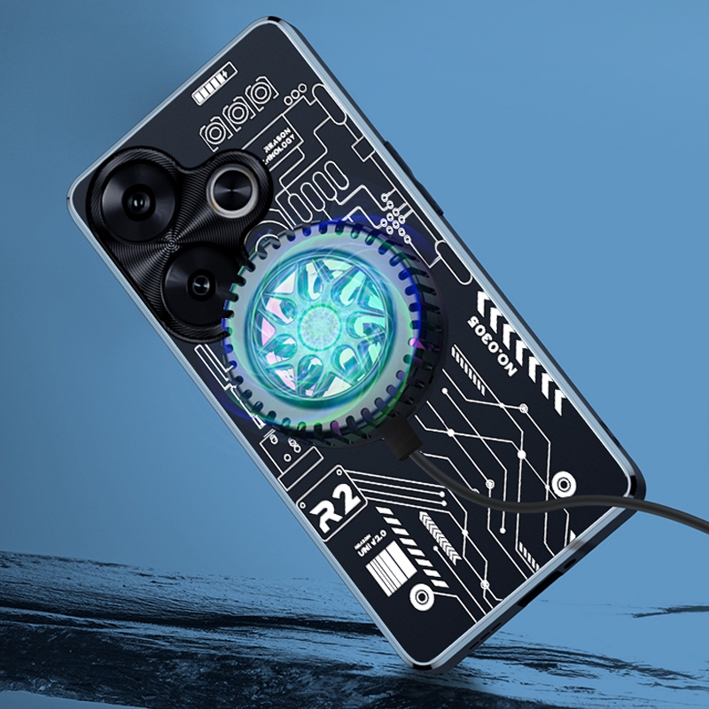 Luxury Red Copper Metal Heat Dissipation Phone Case for Xiaomi POCO F6 ...