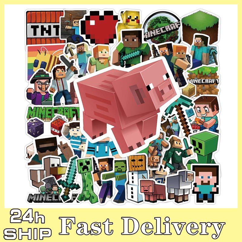 50Pc Games Minecraft Sticker Fashion DIY Luggage Laptop Skateboard ...