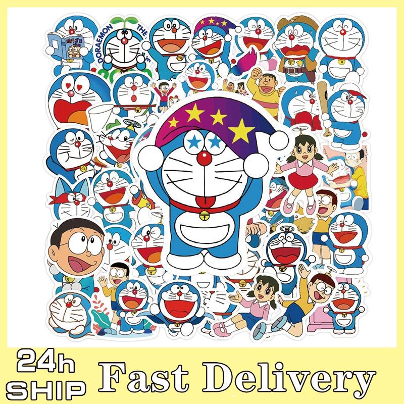 50pcs Doraemon Sticker Pack DIY Decoration Decal Waterproof Removable ...