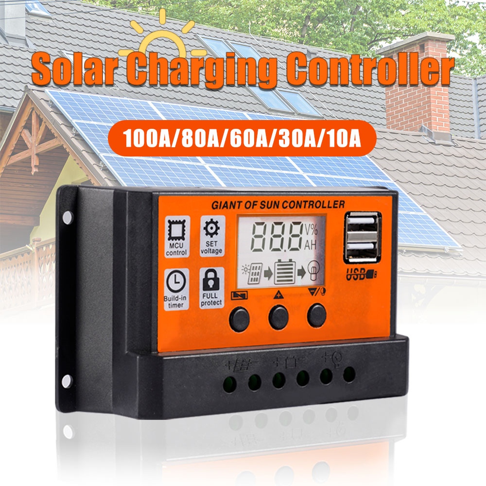 MPPT Solar Charge Controller 60A 80A 100A Solar Controller Solar Panel Battery Regulator Dual ...