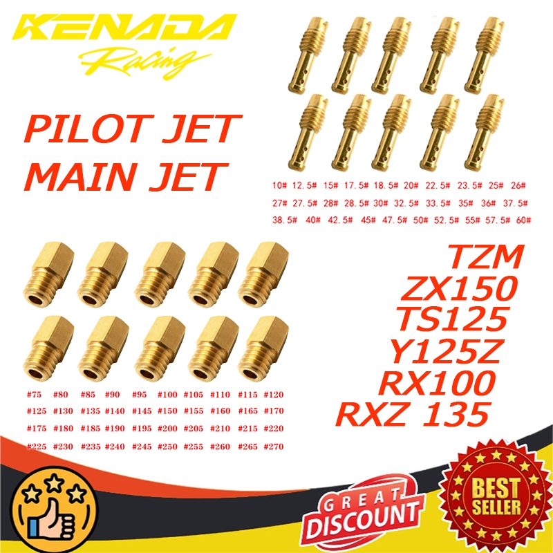 CARBURETOR MAIN JET PILOTJET PJ MJ RXZ TS TS125 Y125 Y125Z 125Z 125ZR ...