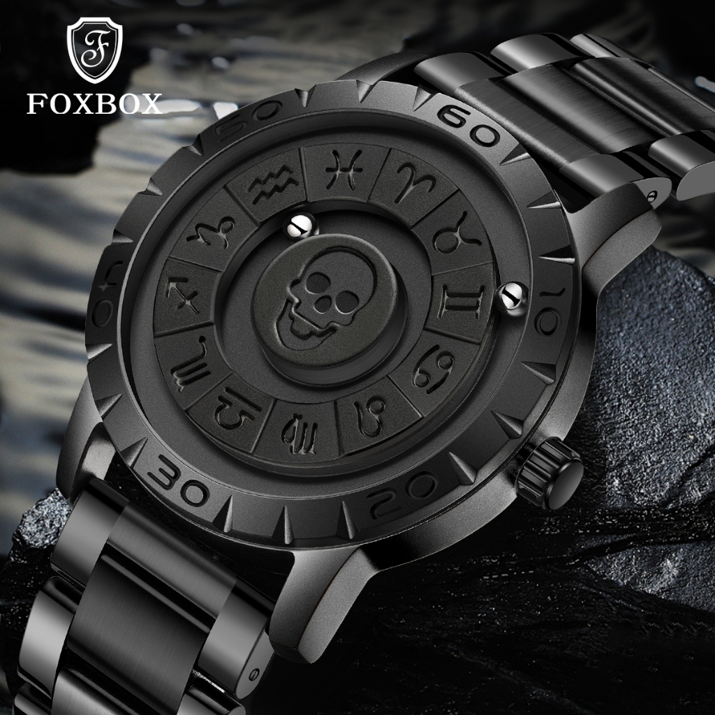 FOXBOX Jam Tangan Lelaki Men Watch Scrolling Beads Magnetic Force ...