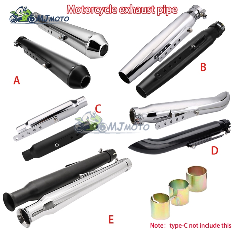 【MJMOTO】38/40/43/45mm Motorcycle Retro Modified Exhaust Pipe Tapered ...