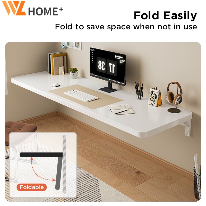 Meja Lipat Floating Table Foldable Table With Bracket Wall Mounted ...