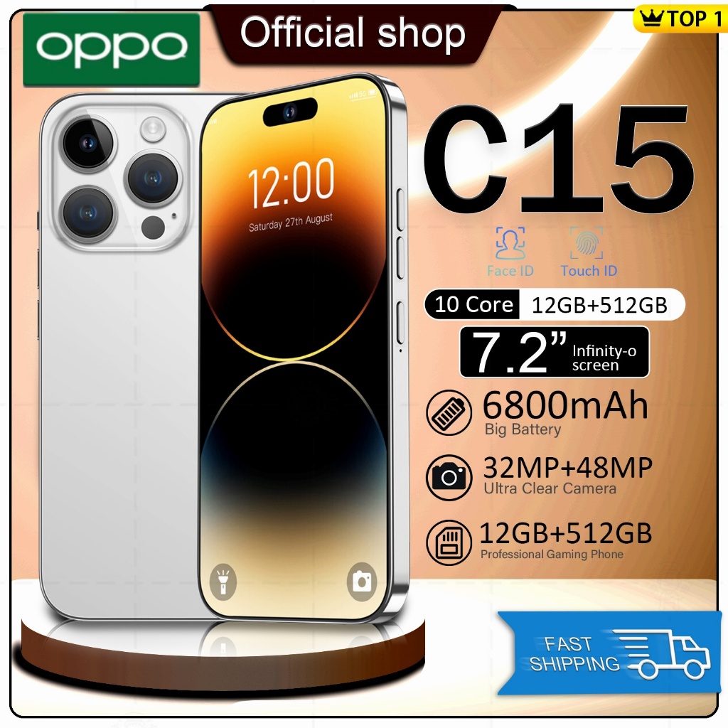 [COD] OPP0 C15 Telefon pintar serba baharu 12GB RAM + 512GB ROM berkapasiti besar 6800mAh hayat ...