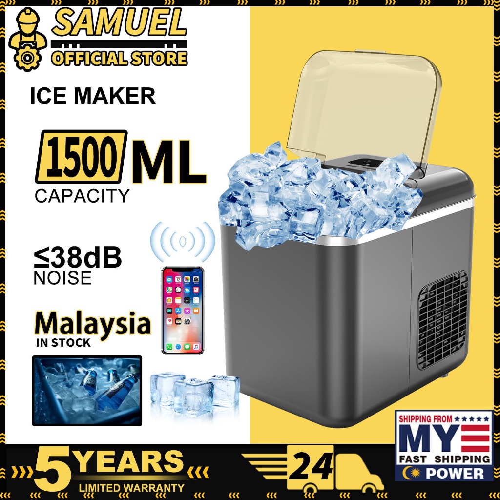 5-Year Warranty 1500ml Household Ice Maker Machine Fast Portable Mini ...