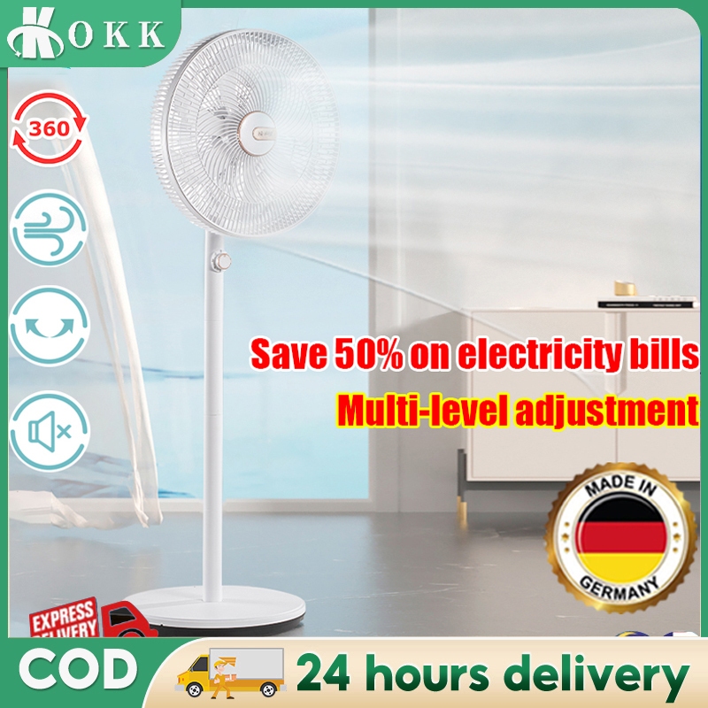 （COD）OKK HOME Stand Fan Ultra Strong Floor Stand Fan 9000W 16 Inch 5 blades 3 Speed Mode stand ...