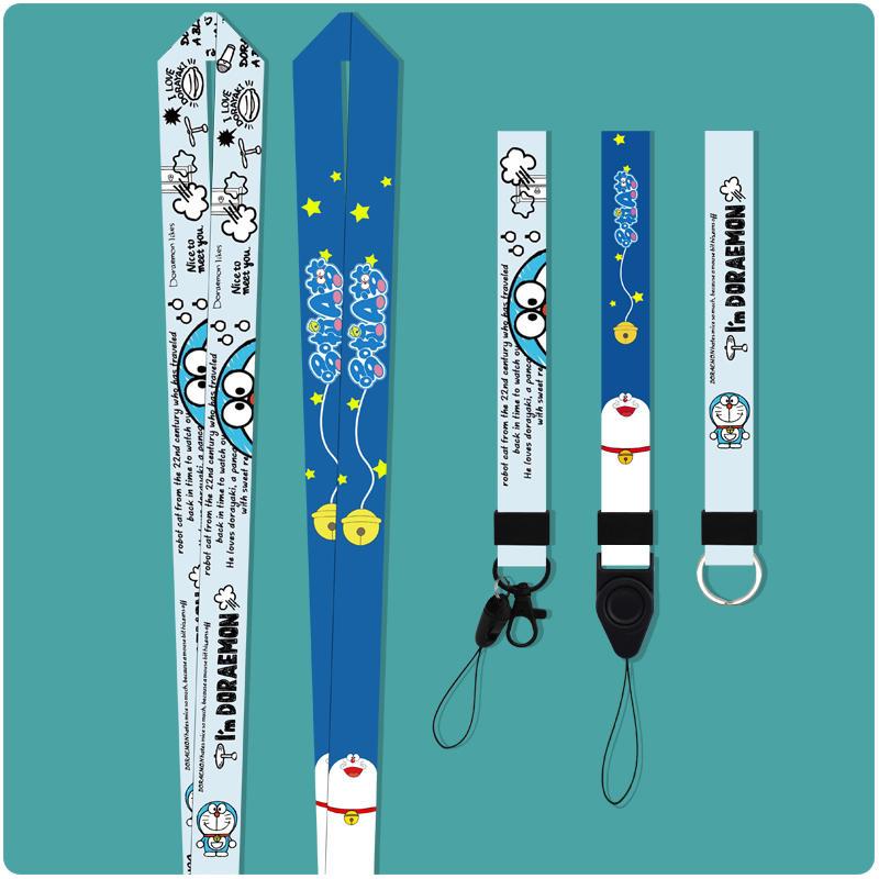 NEW Couple Doraemon mobile phone long lanyard black white hanging neck ...