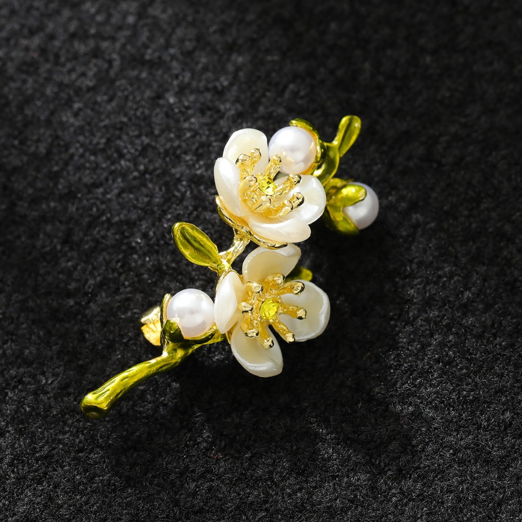Jasmine flower brooch Pin Hijab Pin Shawl Pin Shoulder Brooch New ...