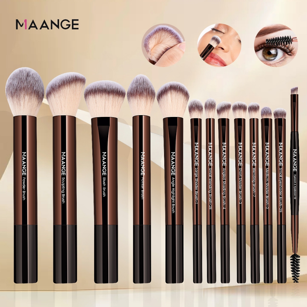 MAANGE 13Pcs Makeup Brush Set Foundation Brush Eyebrow Brush Blush ...