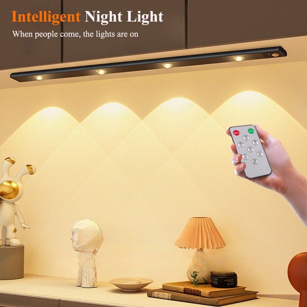 Remote Control Led Wireless Motion Sensor Night Light USB Rechargeable ...