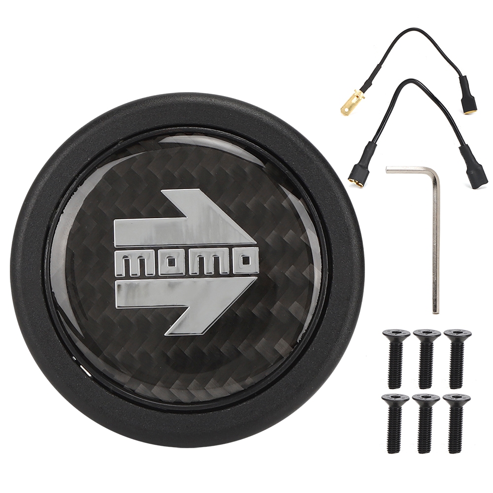 Titishop Carbon Fiber Horn Push Button for 6 Bolts MOMO Steering Wheel ...