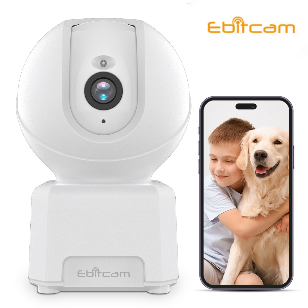 Ebitcam 2K HD Day Night wifi Camera, Free Cloud Storage 30 Days, 1 Year ...