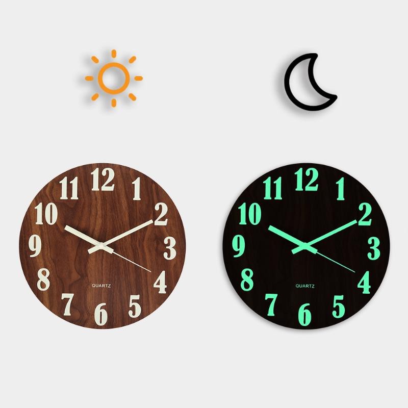 COD Hanging Clocks Luminous Wall Clock Number Quartz Glow In The Dark ...